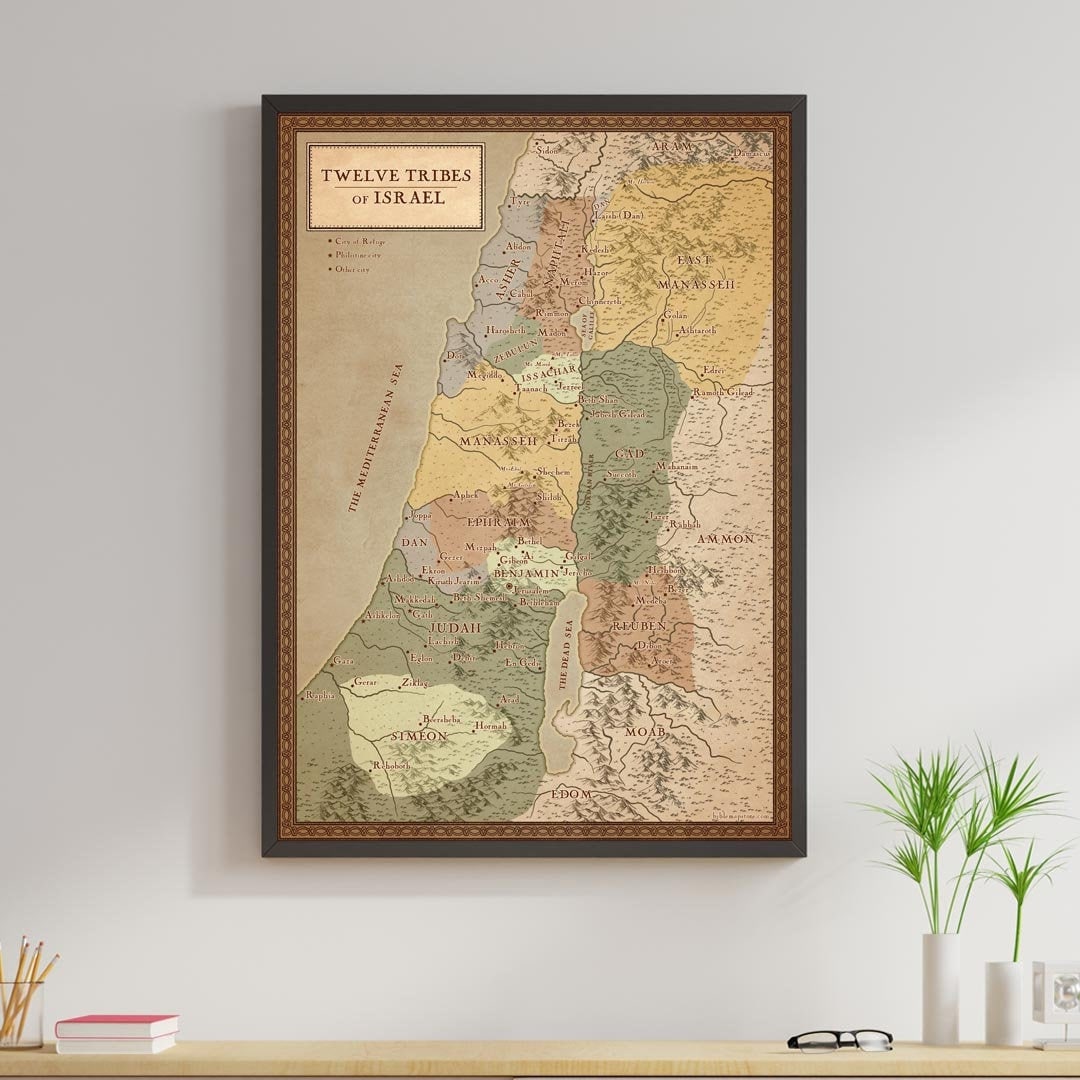 Bible Map of Israel 12 Tribes of Israel, Twelve Tribes of Israel Map ...