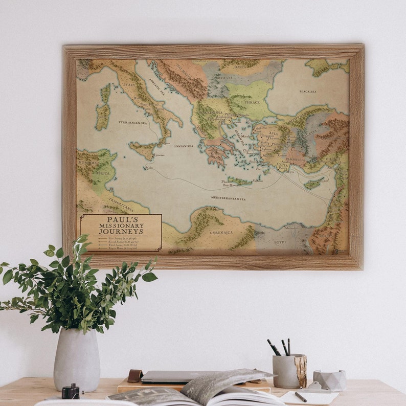 Bible Map of Paul’s Missionary Journeys - Ancient Maps of Early ...