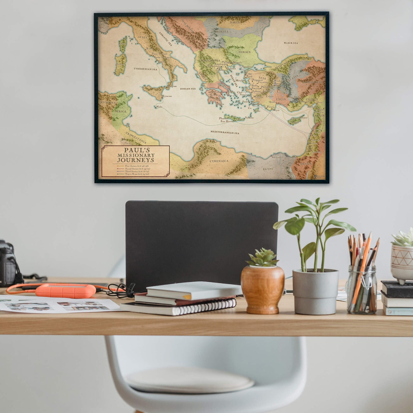 Bible Map of Pauls Missionary Journeys Ancient Maps of Early Christian ...