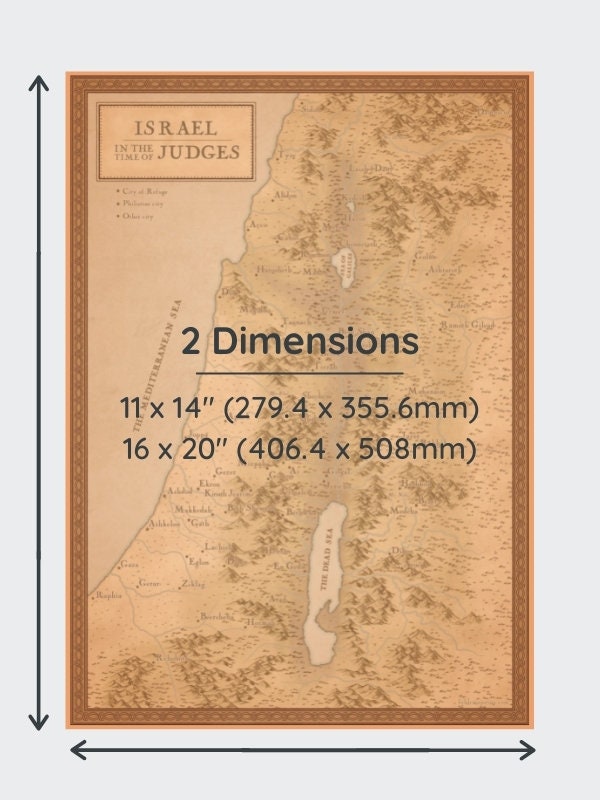 Bible Map of Israel in Judges time Israel in the time of | Etsy