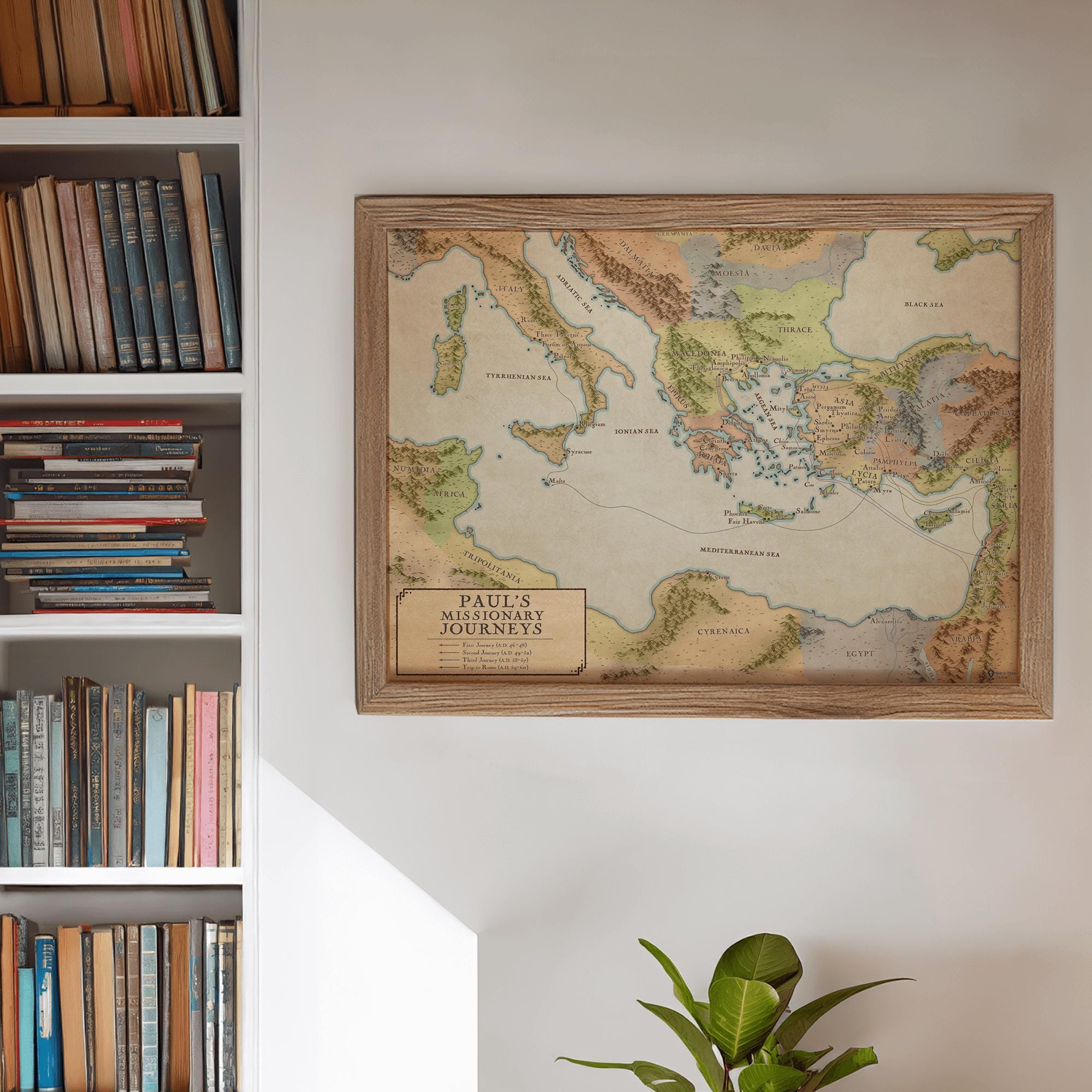 Bible Map of Paul’s Missionary Journeys - Ancient Maps of Early ...