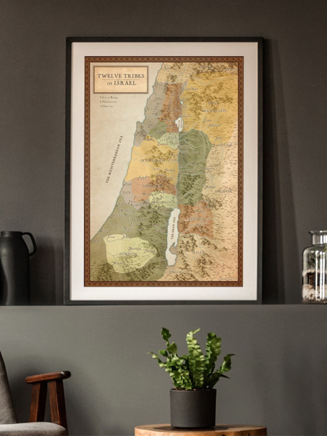 Bible Map of Israel 12 Tribes of Israel, Twelve Tribes of Israel Map ...