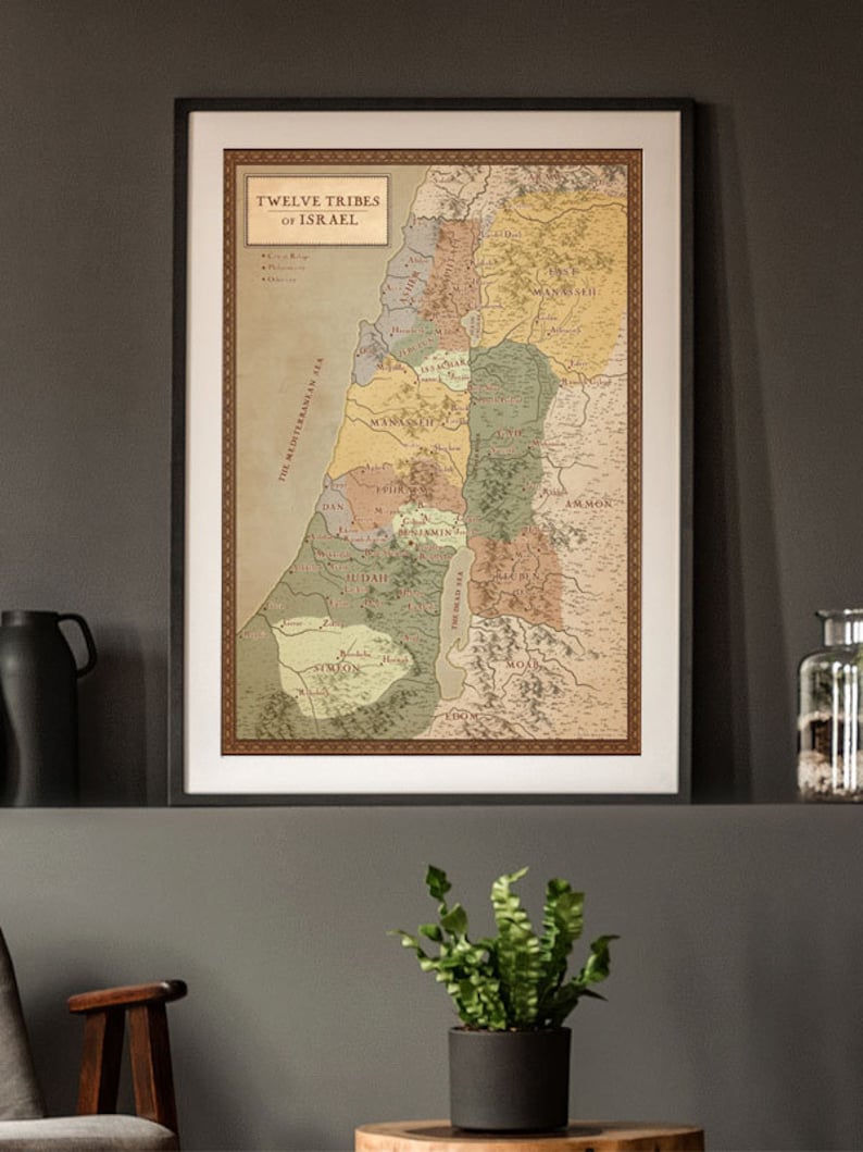 Bible Map of Israel 12 Tribes of Israel, Twelve Tribes of Israel Map ...