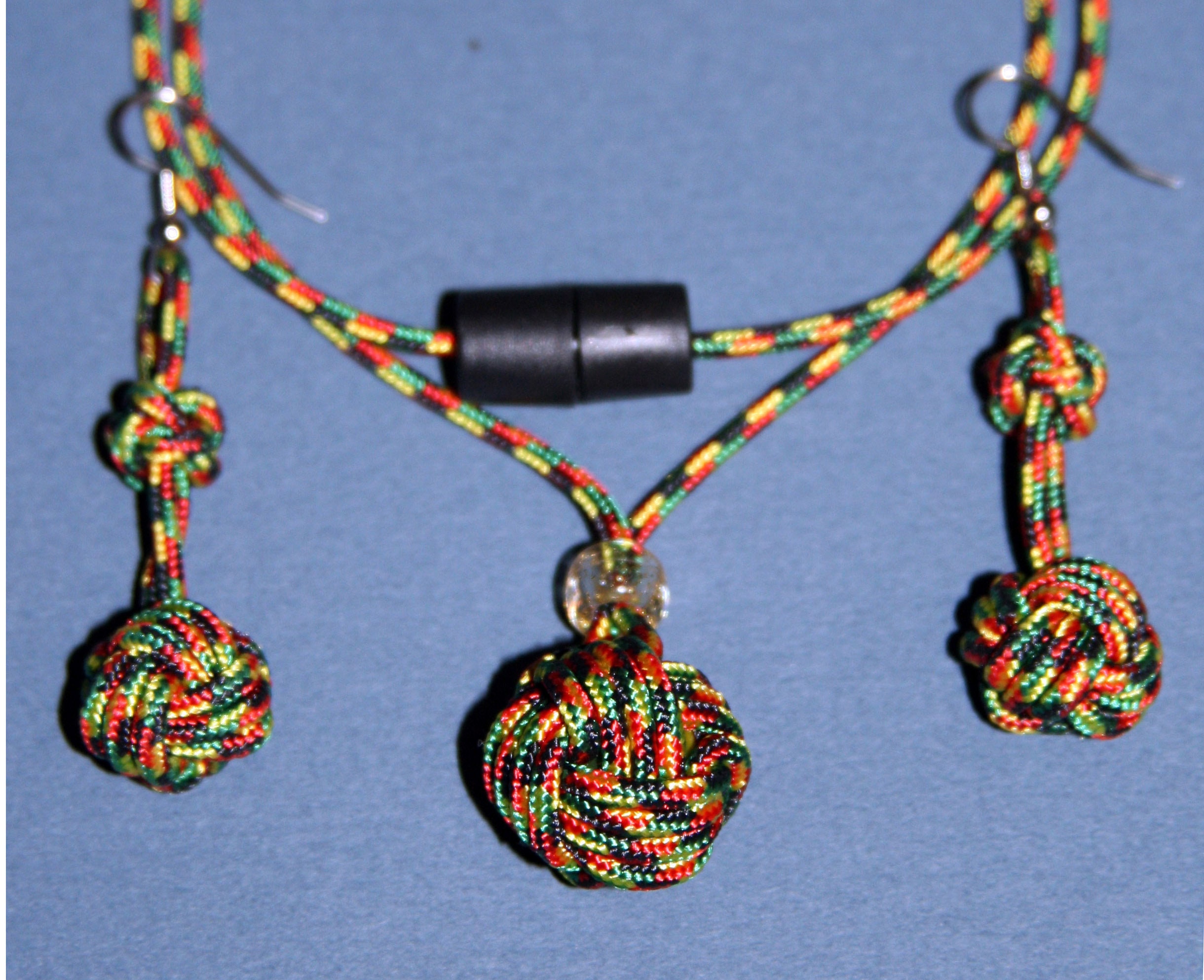 Nautical Themed Monkey Fist and Lanyard Knot Necklace and Earring Set ...