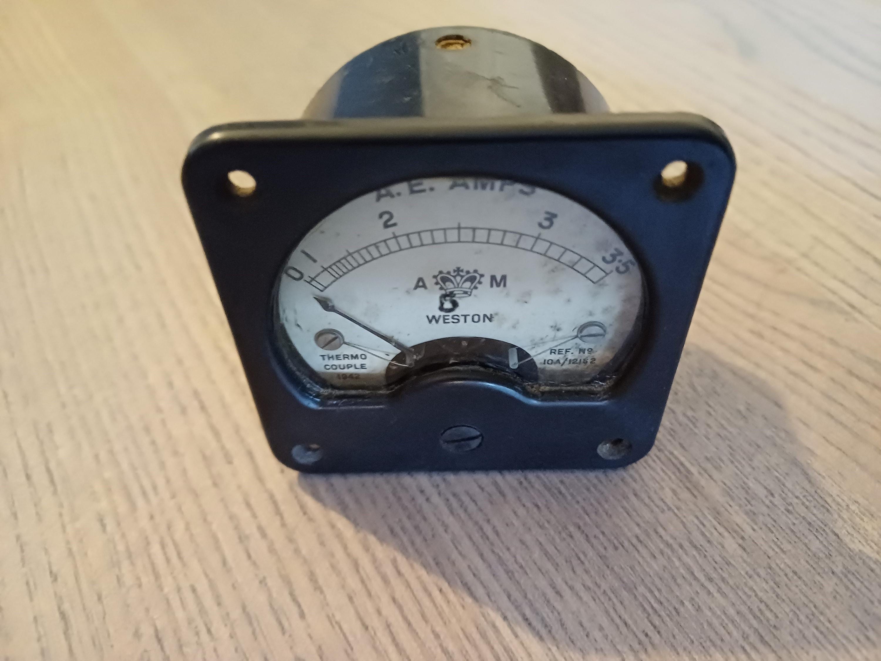 Rare WW2 Air Ministry RAF Hawker Hurricane Aircraft Amp Meter Gauge 10A ...