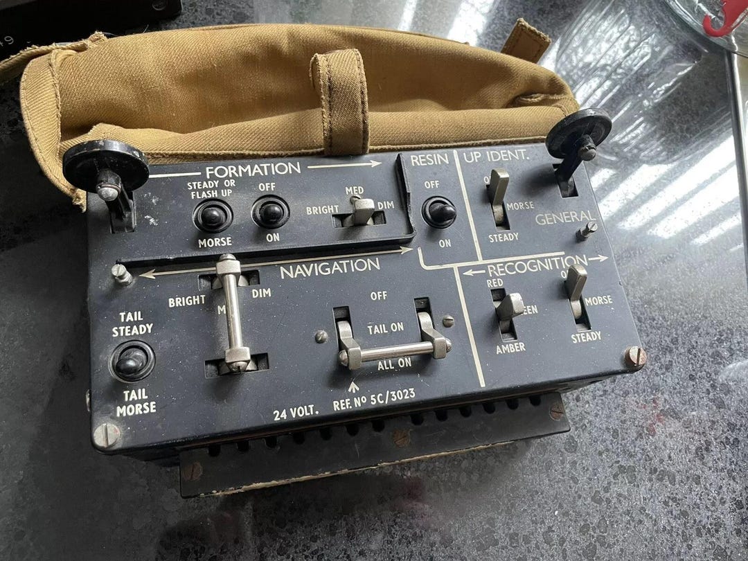 WW2 1940s RAF Lancaster Bomber Air Ministry Lighting Control Panel RAF ...