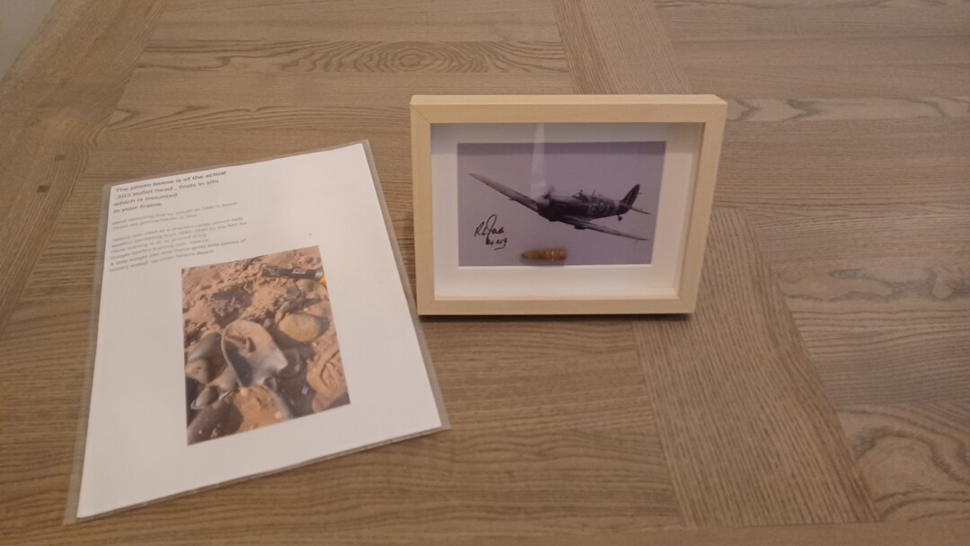 RAF Spitfire Collectable Framed WW2 .303 Bullet Head Fired From A ...