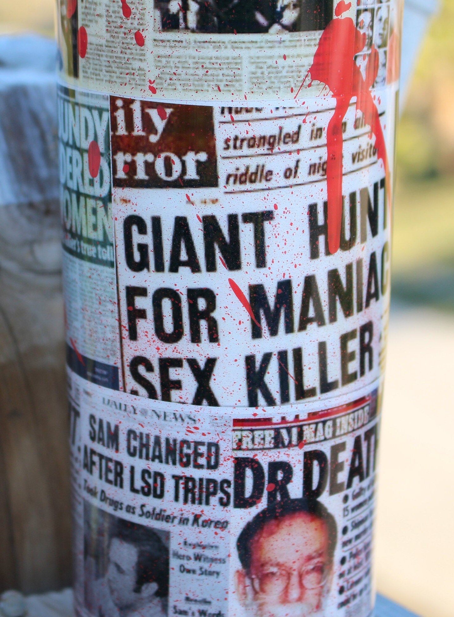 Serial Killer Newspaper Headlines Tumbler True Crime Junkie | Etsy