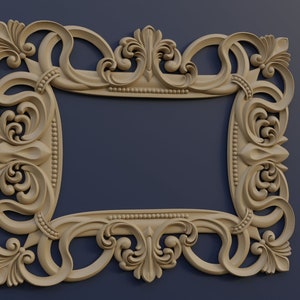 3D Frames STL File Collection for CNC Machine | Blender 3dsmax Modeling Decorative Wall Mirror ...