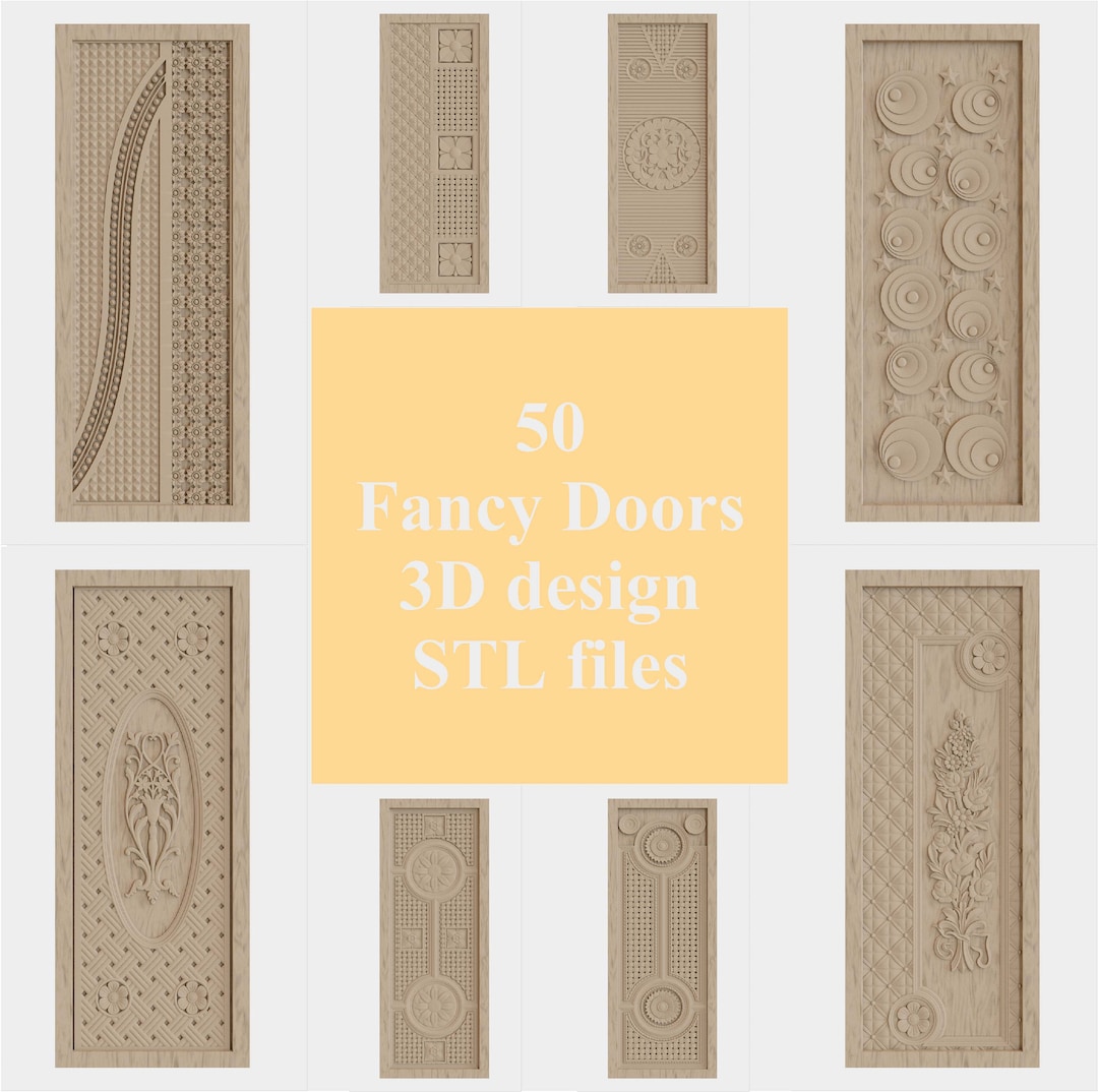 50 Fancy Door Designs: CNC Ready 3D STL Collection (digital Download ...