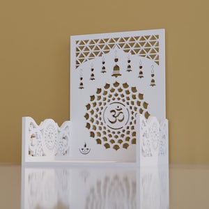 Mandir With Om Design for Home and Office | Temple Design Cutting Pooja ...