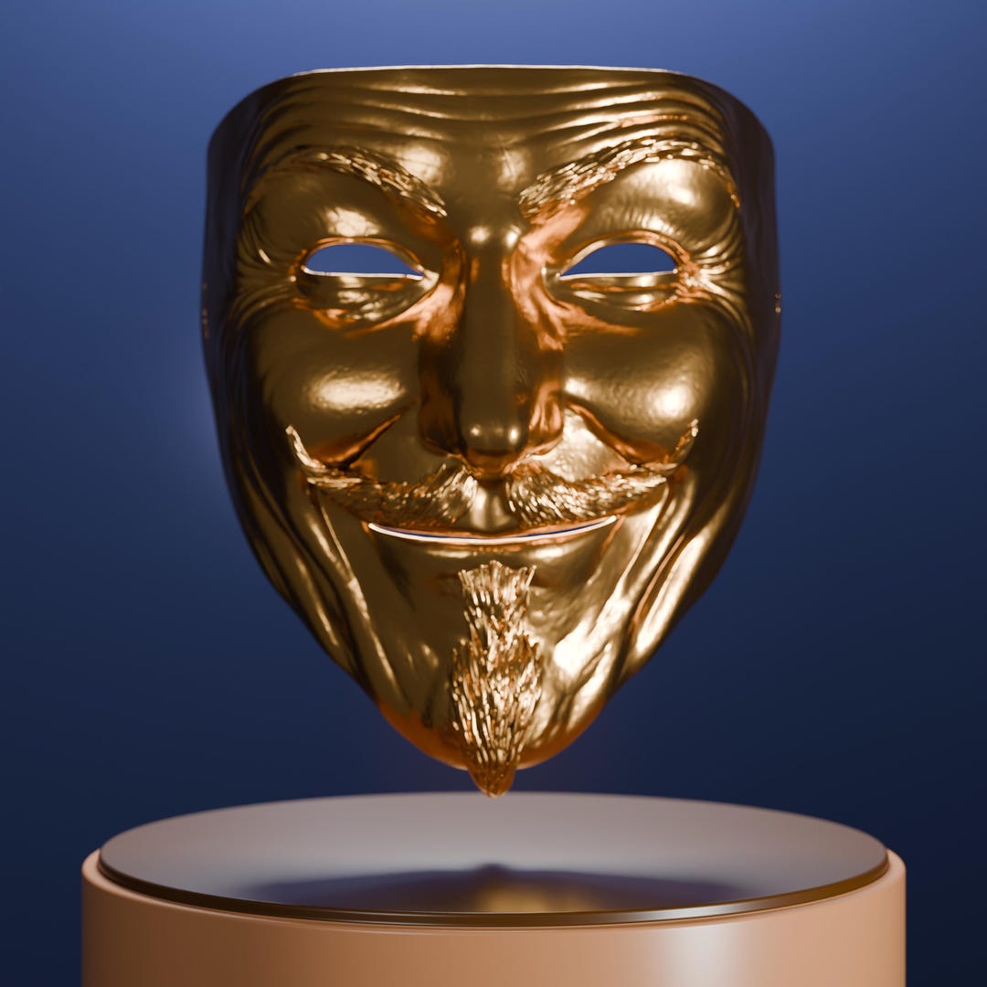 3D Vendetta Mask STL OBJ File for CNC Machining and 3D Printing ...