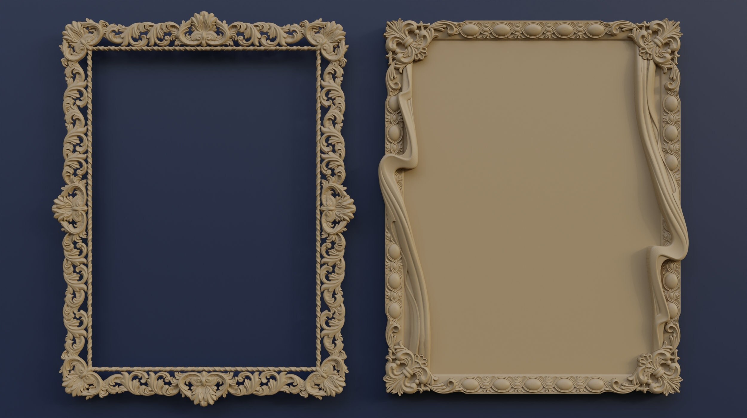 15 STL Frames File Collection for CNC Machine | Blender 3dsmax 3D Printing Decorative Wall ...