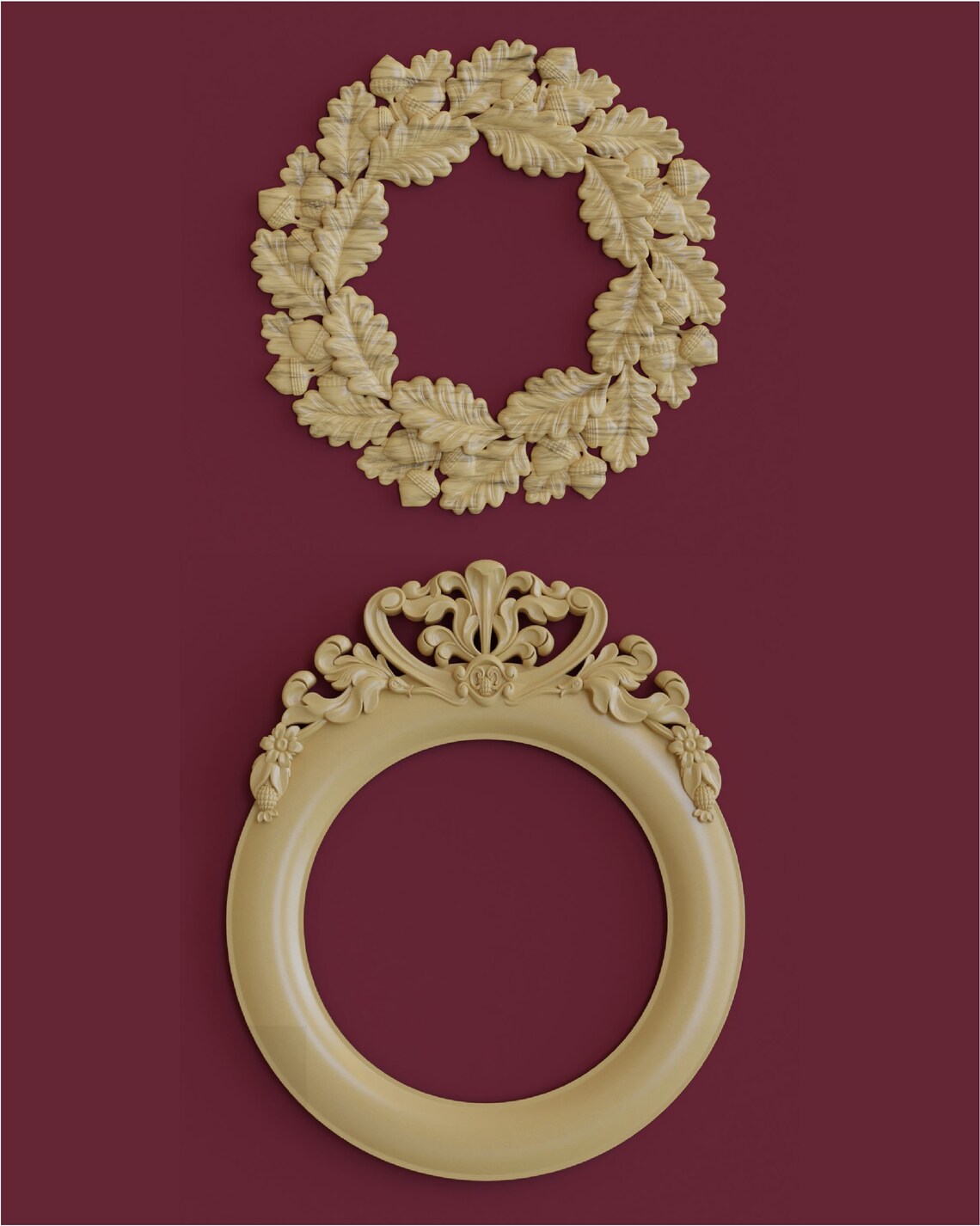 3d Frames STL File Collection for CNC Machine & Architectural Modeling Decorative Wall Mirror ...