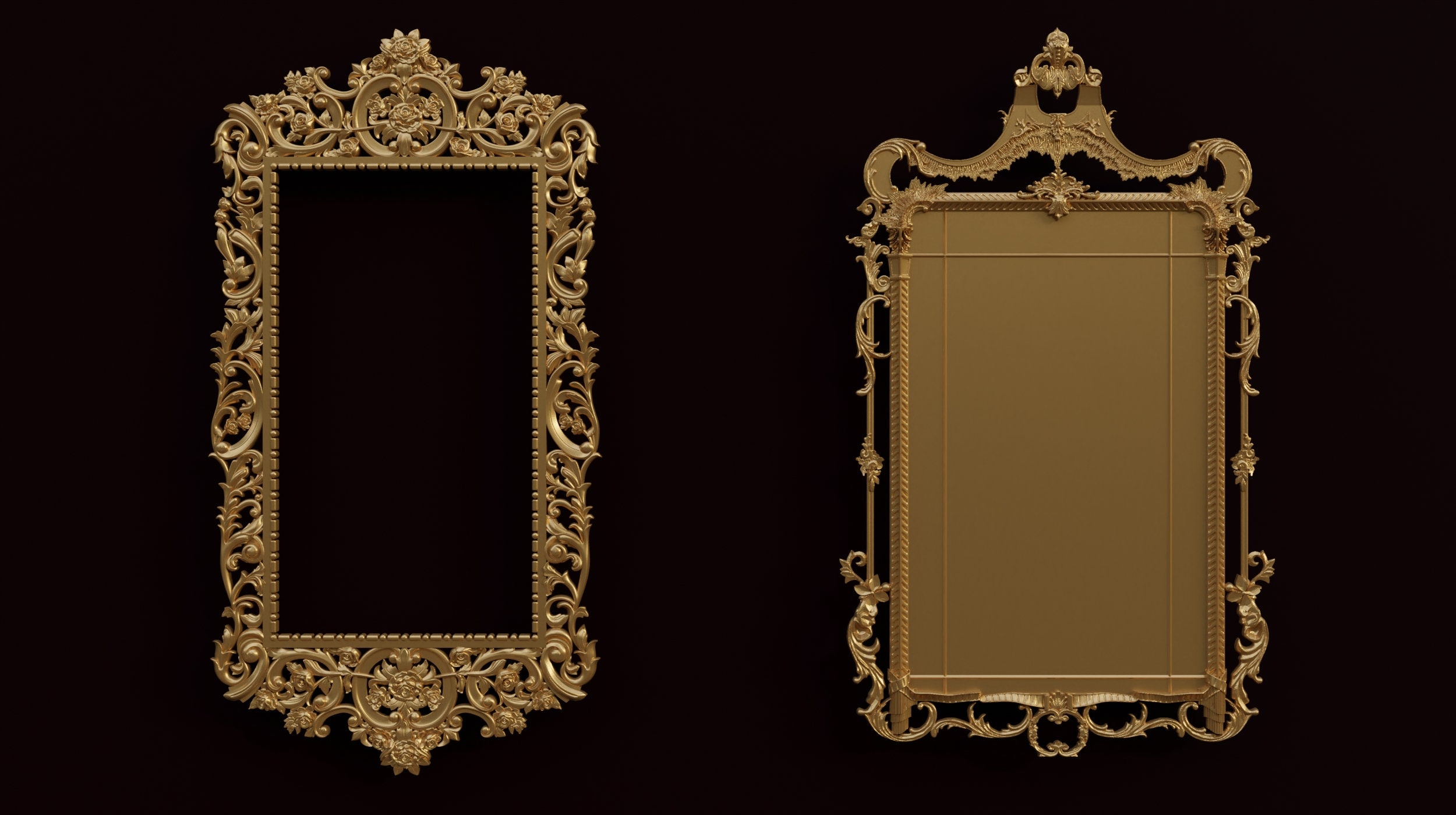 Collection of 15 Digital STL Files of Mirror / Photo Frames for CNC ...