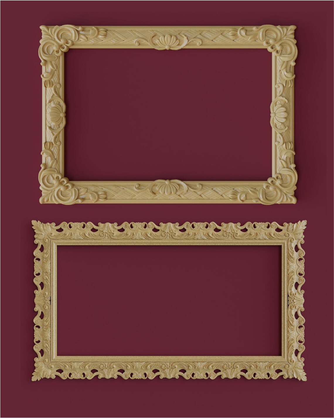 3d Frames STL File Collection for CNC Machine & Architectural Modeling Decorative Wall Mirror ...