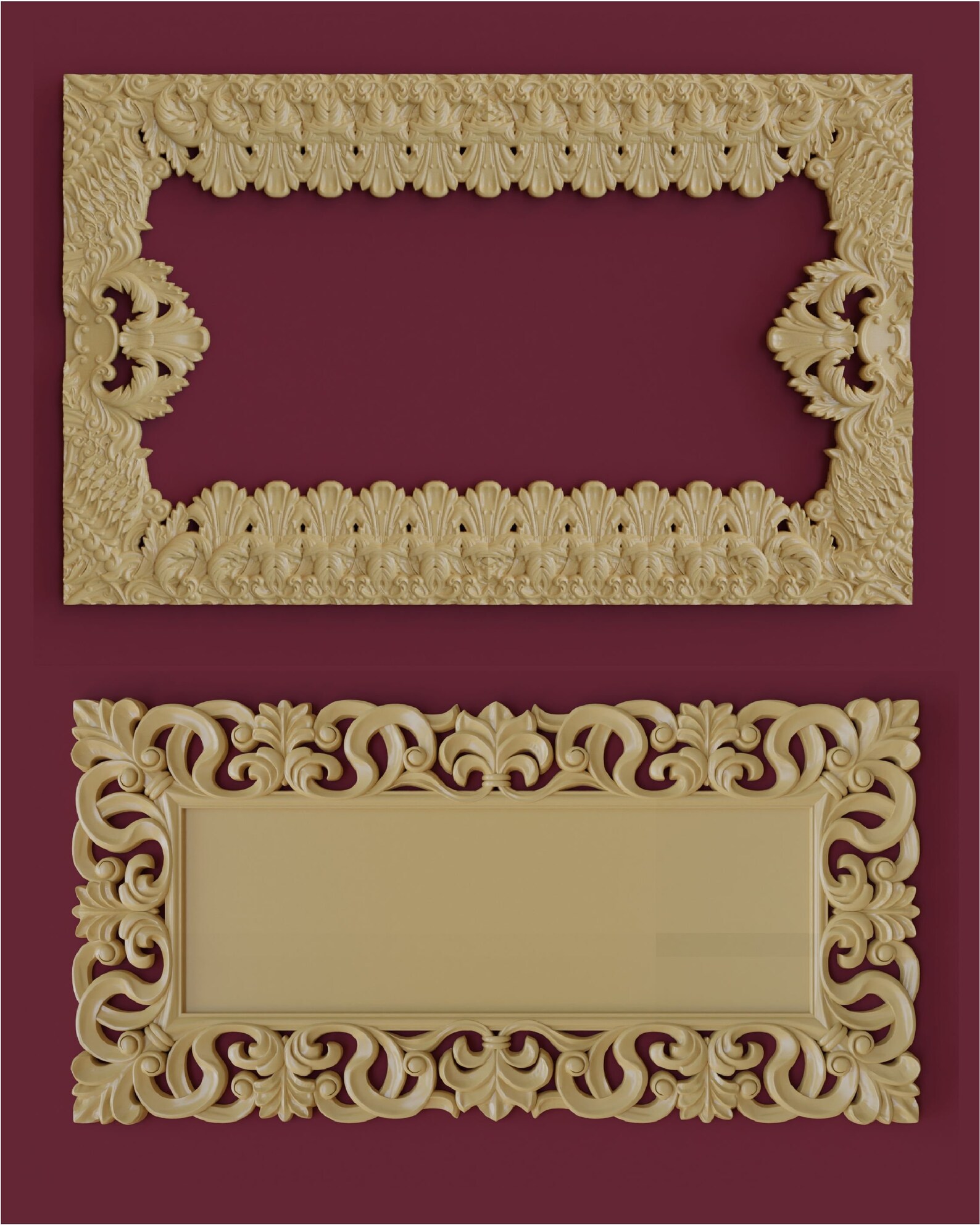 3d Frames STL File Collection for CNC Machine & Architectural Modeling Decorative Wall Mirror ...