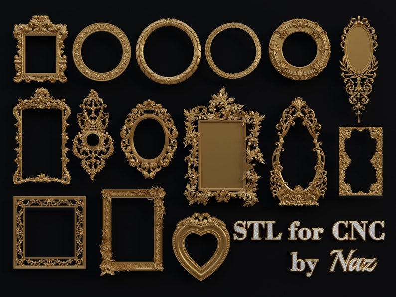 15 Ready to Use STL Files of Mirror and Photo Frames for CNC Machining ...