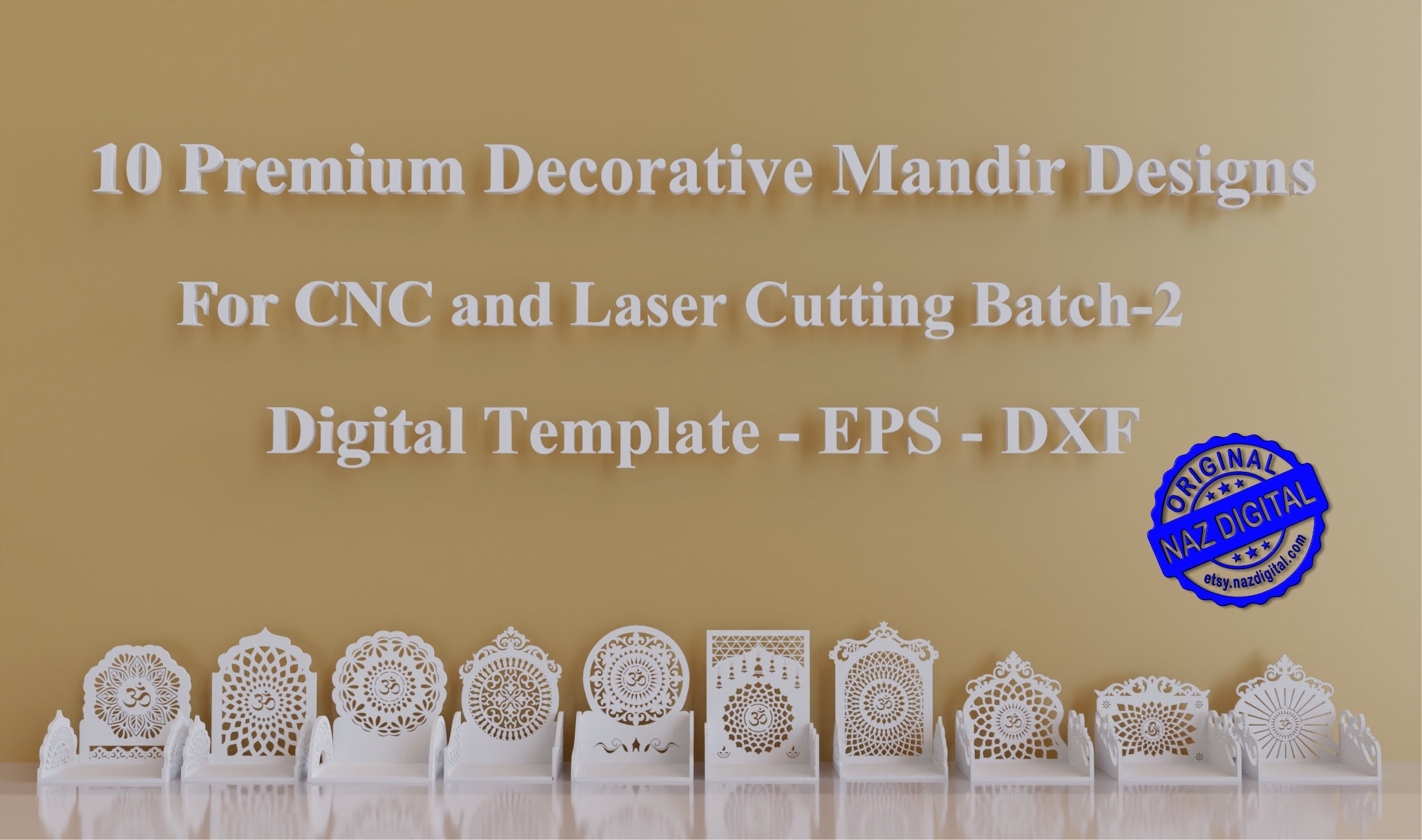 Collection of 10 Decorative Mandir Design Templates DXF and EPS and Ai ...