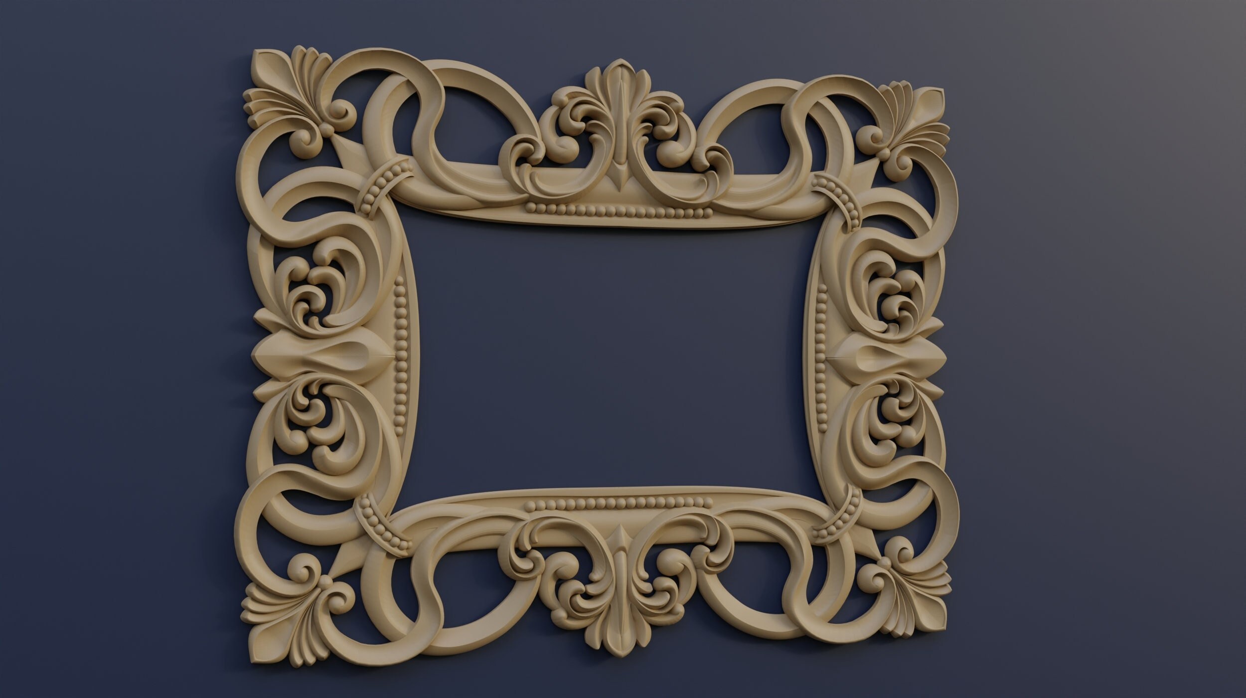 3D Frames STL File Collection for CNC Machine | Blender 3dsmax Modeling Decorative Wall Mirror ...