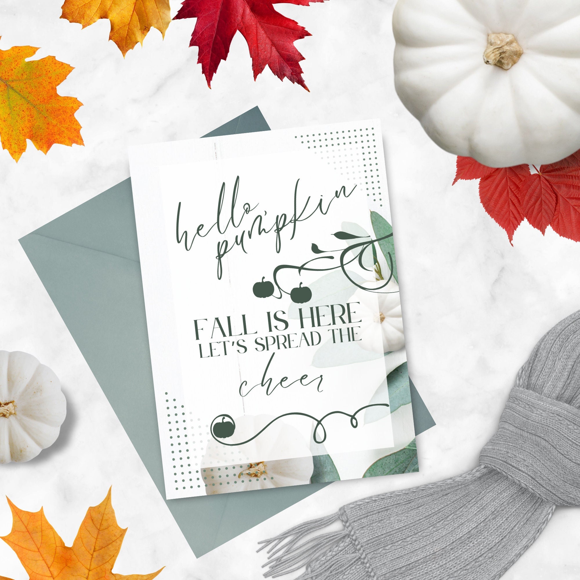 Paper & Party Supplies Greeting Cards 5X7 Card Pumpkins Fall Handmade ...