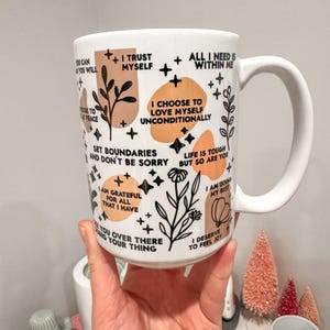 Mental Health Mug Daily Affirmations Glass Cup 15oz Daily Affirmations ...