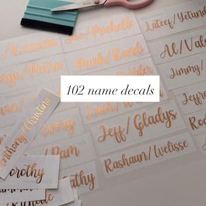 Custom Name Vinyl Decal Wedding Stickers Wedding Bridesmaids Decals ...
