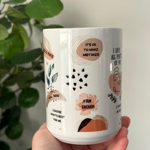 Self Love Mug, Mental Health Mug,daily Affirmations Mug, 15 Oz Daily ...