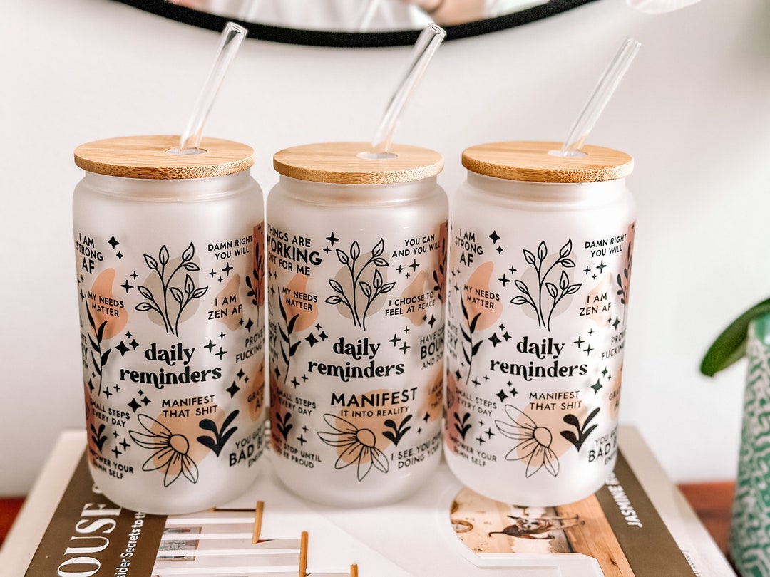 Daily Reminders Tumbler 16oz Daily Affirmations Tumbler Gift for Her ...