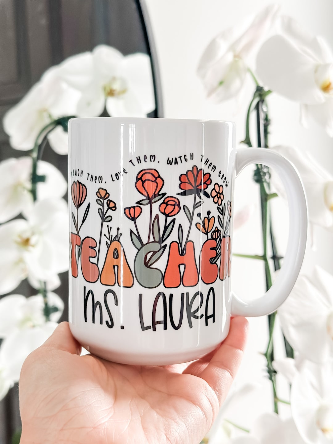 Custom Teacher Name Mug, Teacher Appreciation Gifts, Personalized ...