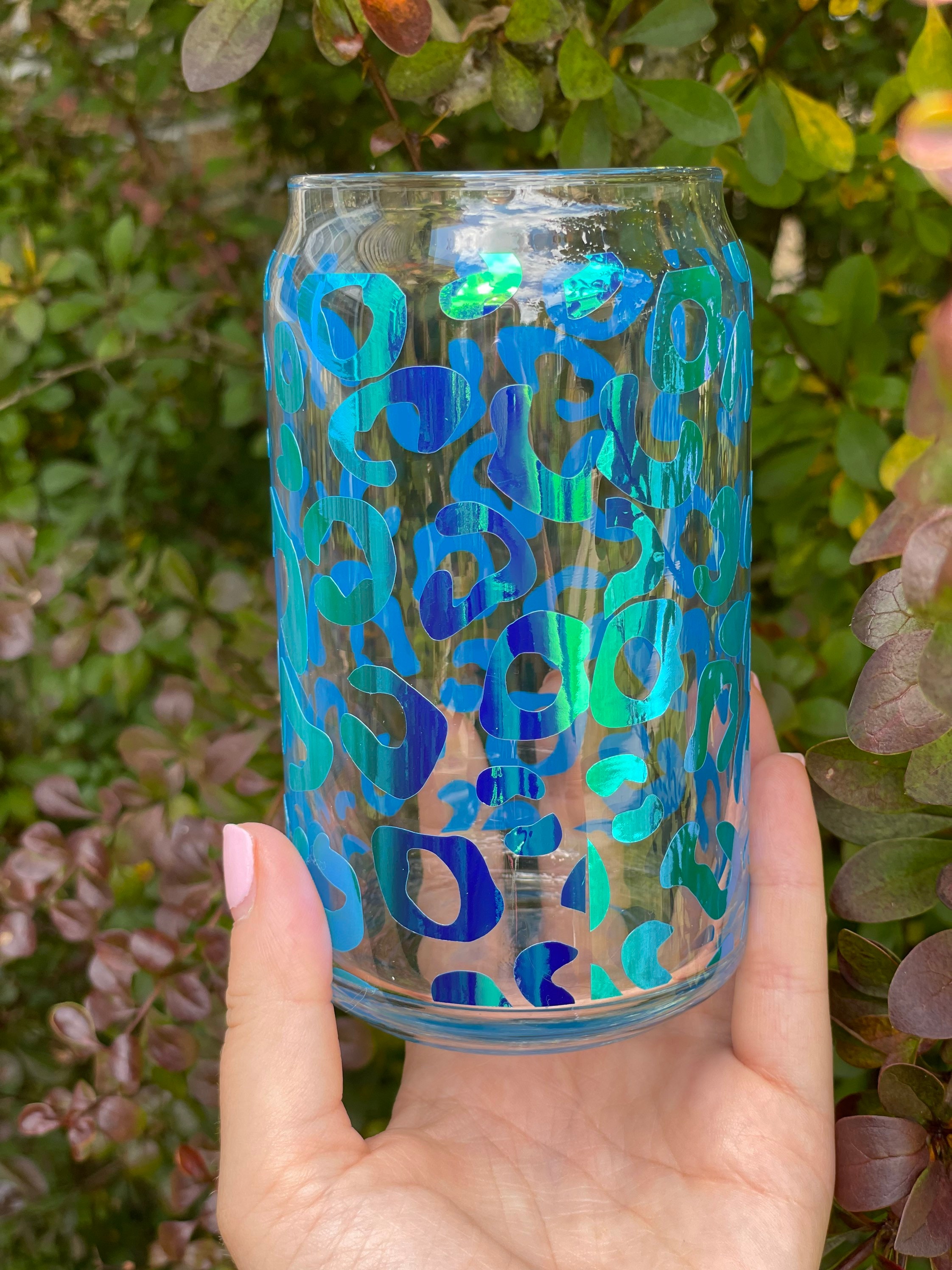 LEOPARD Print Beer Can Glass Iced Coffee Glass Cup Cheetah | Etsy