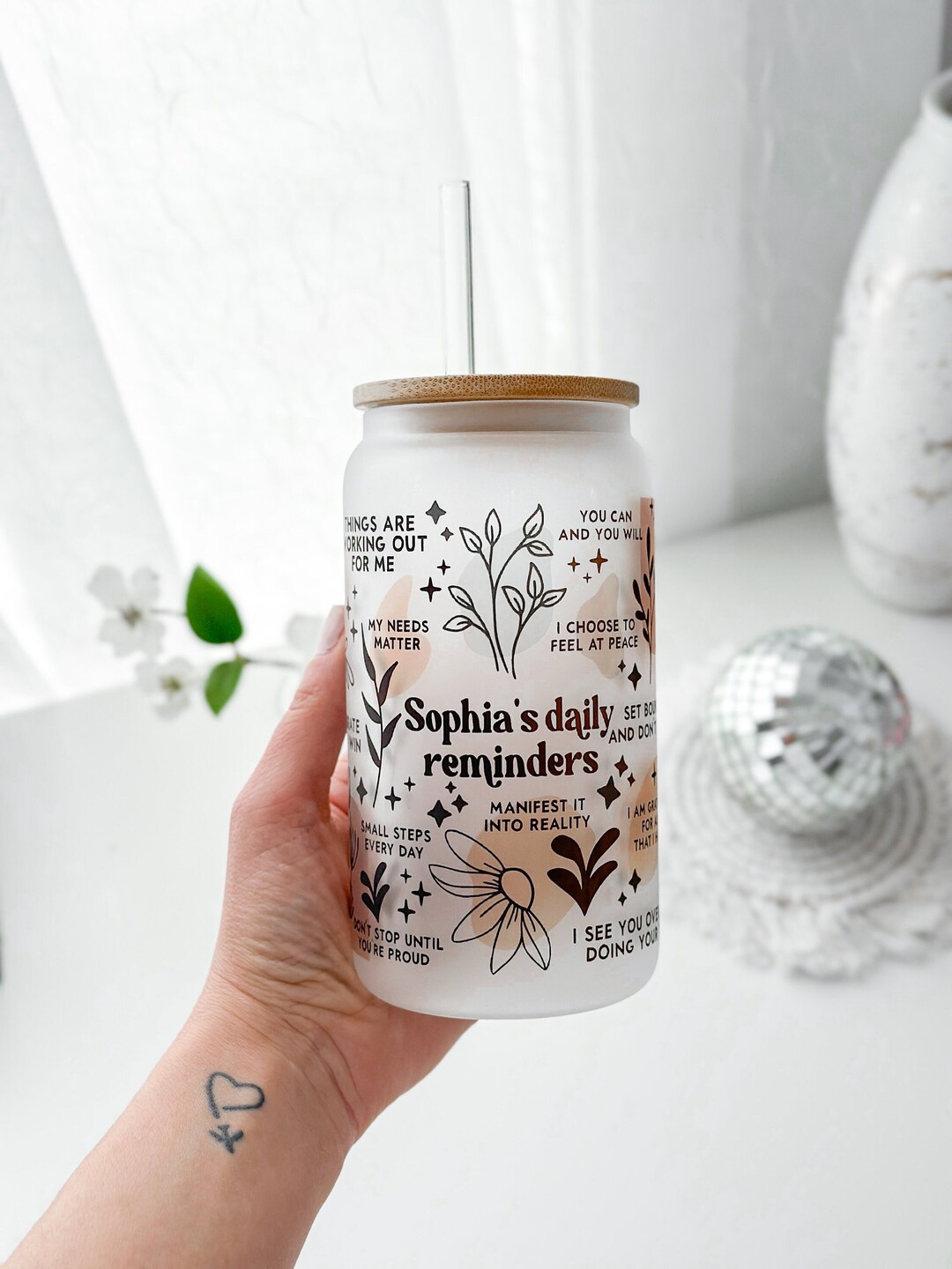 Personalized Daily Reminders Glass Coffee Cup Custom Wedding Gift for ...