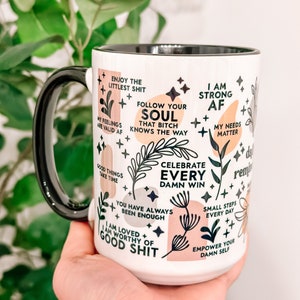 Daily Reminders Mug Positive Affirmation Mug 15oz Daily Affirmations ...