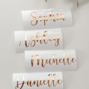 Custom Wedding Stickers Chrome Vinyl Name Decals Name Sticker Decal ...