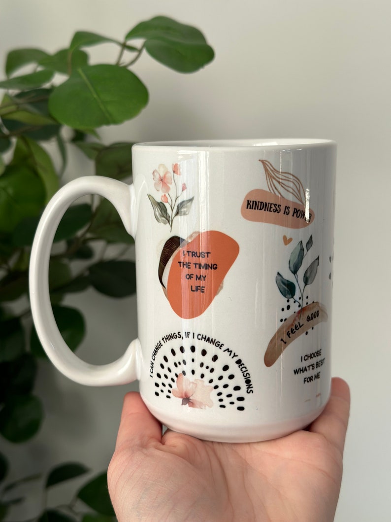 Self Love Mug, Mental Health Mug,daily Affirmations Mug, 15 Oz Daily ...