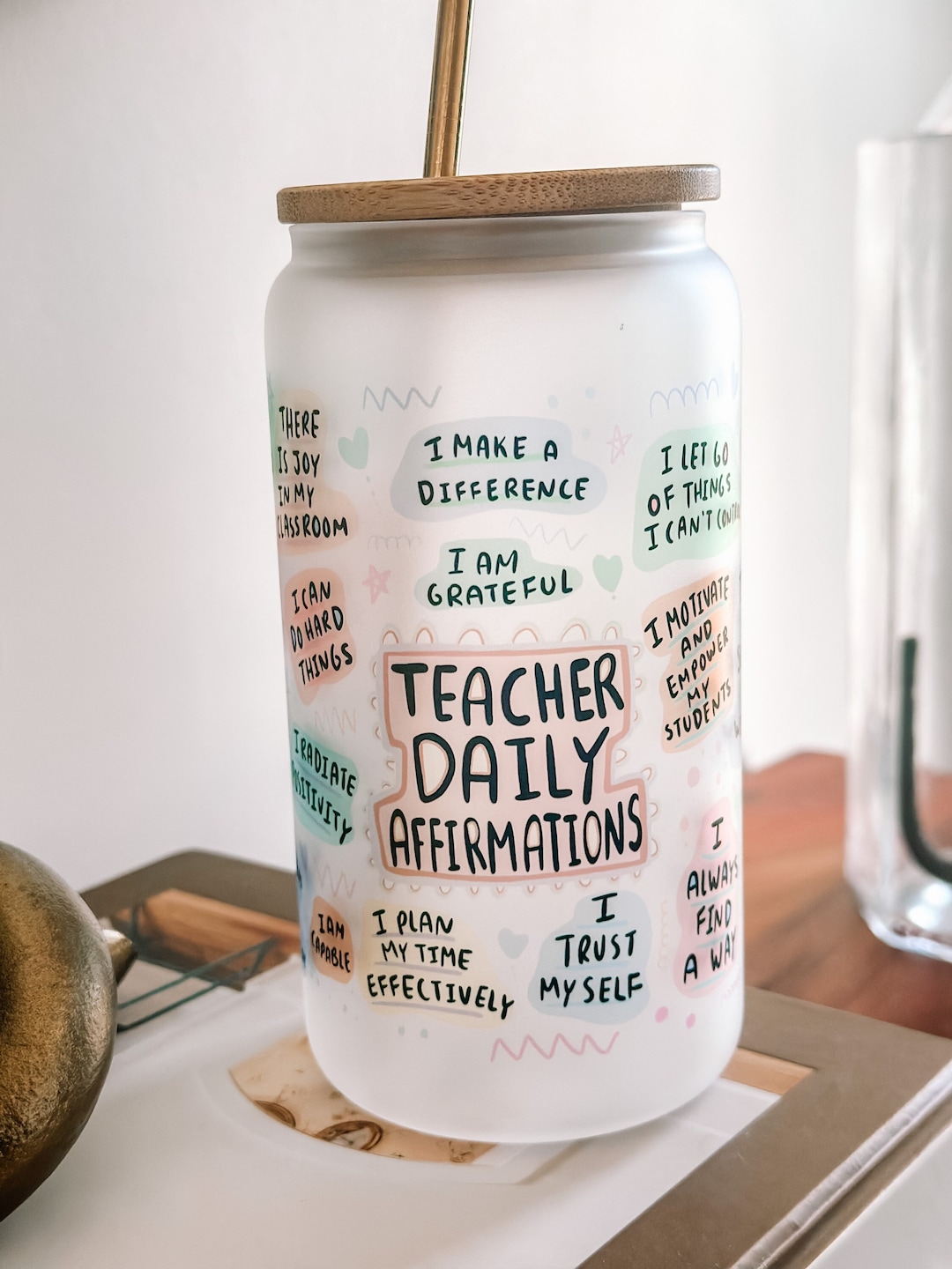 Teacher Affirmations Tumblers Positive Affirmations for Teachers Back ...