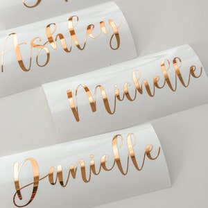 Custom Wedding Stickers Chrome Vinyl Name Decals Name Sticker Decal ...