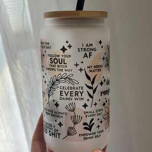 Daily Reminders Tumbler Daily Affirmation Quotes Iced Coffee Cup ...