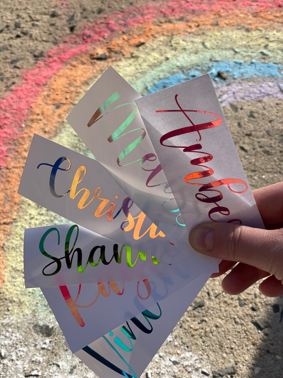 Personalized Name Vinyl Decal Custom Name Sticker Holographic Decals ...