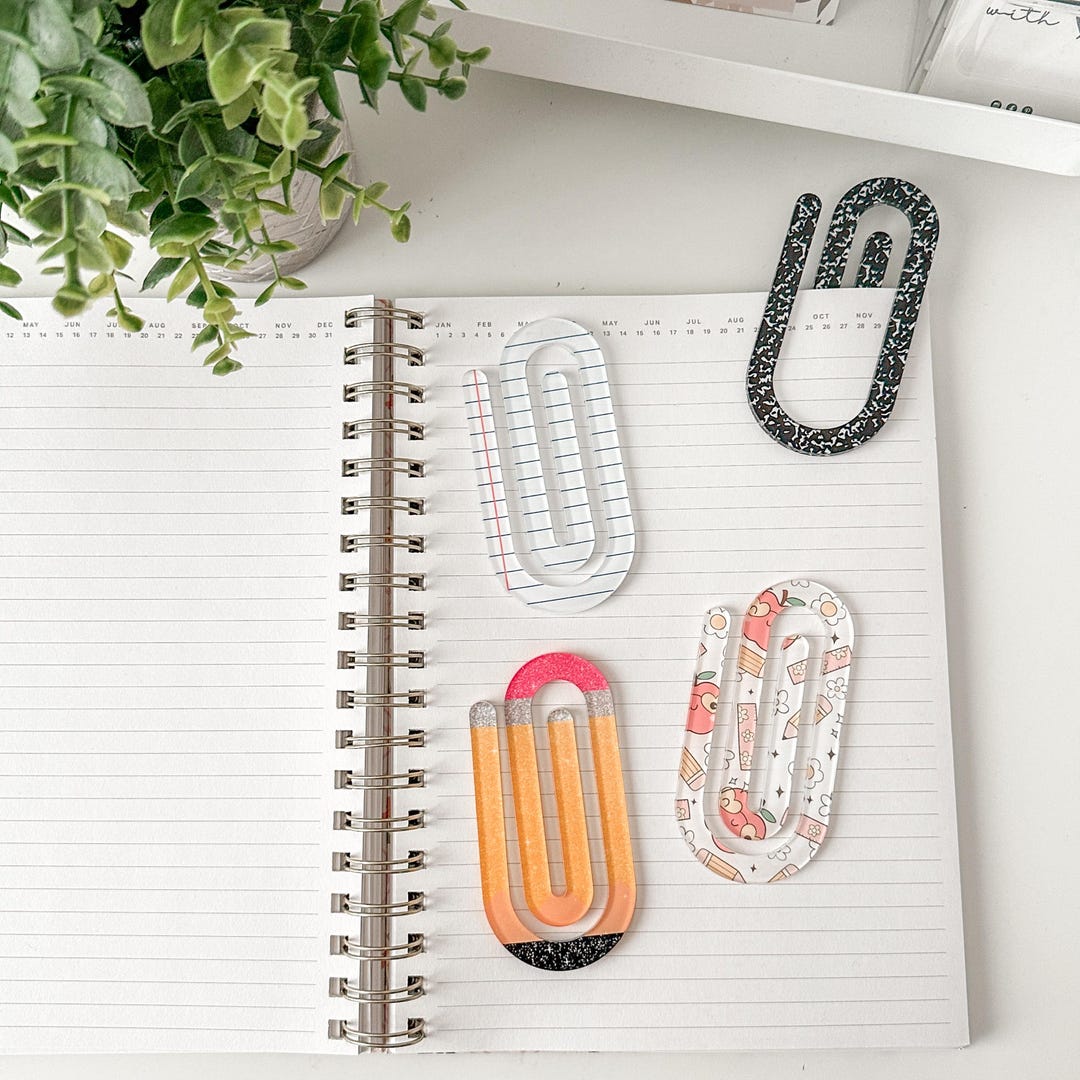 Teacher Gift Jumbo Paper Clips for Planner Accessories Acrylic Bookmark ...