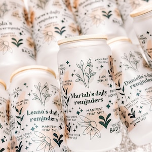 Custom Name Daily Reminders Glass Tumbler Mental Health Tumbler Daily ...