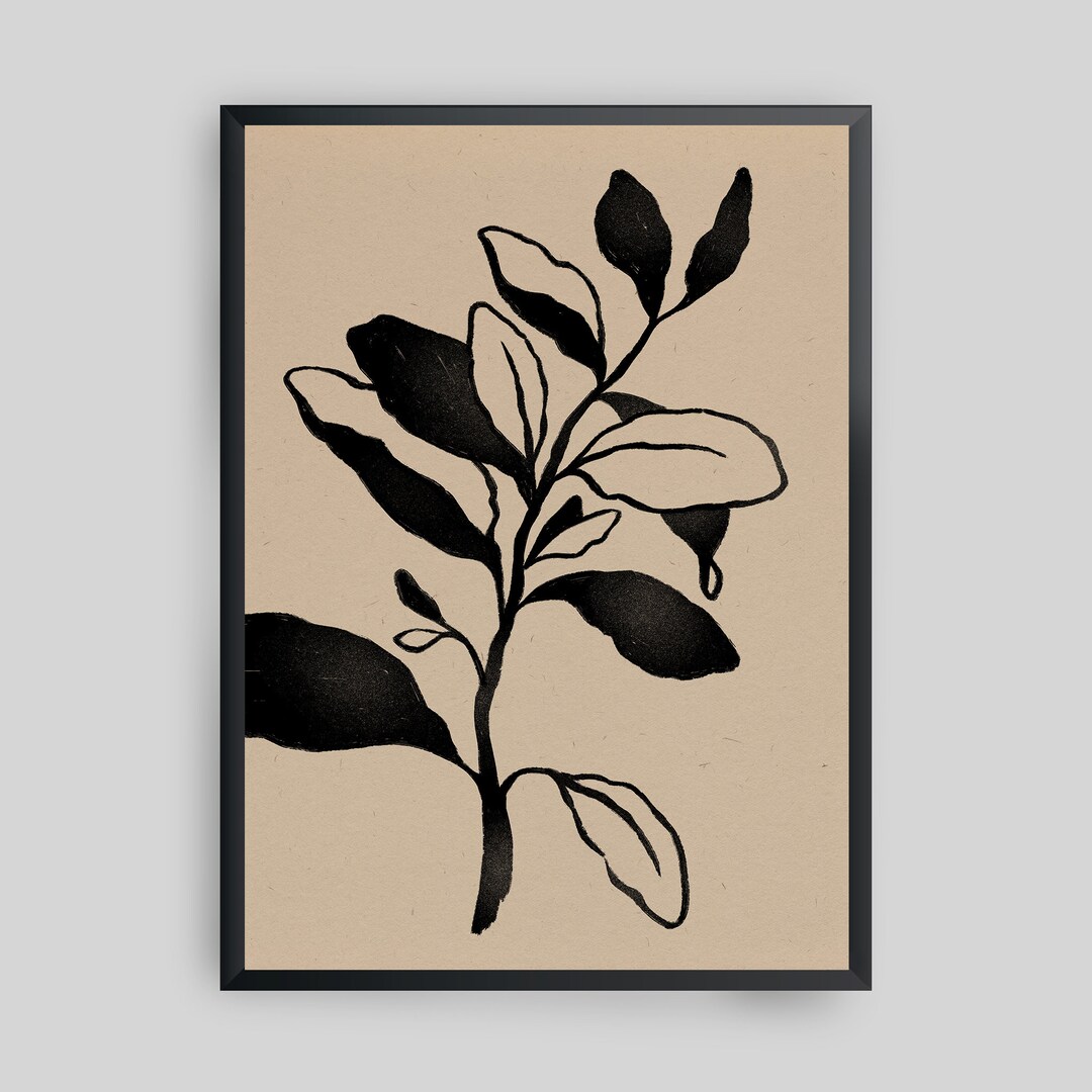Ink Botanical III Framed Modern Art Print, Minimal Art Print, Abstract ...