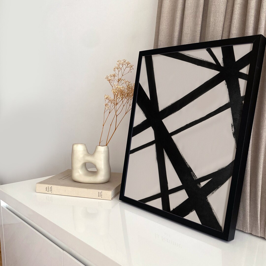 Harsh Lines Framed Modern Art Print, Minimal Art Print, Abstract Art ...