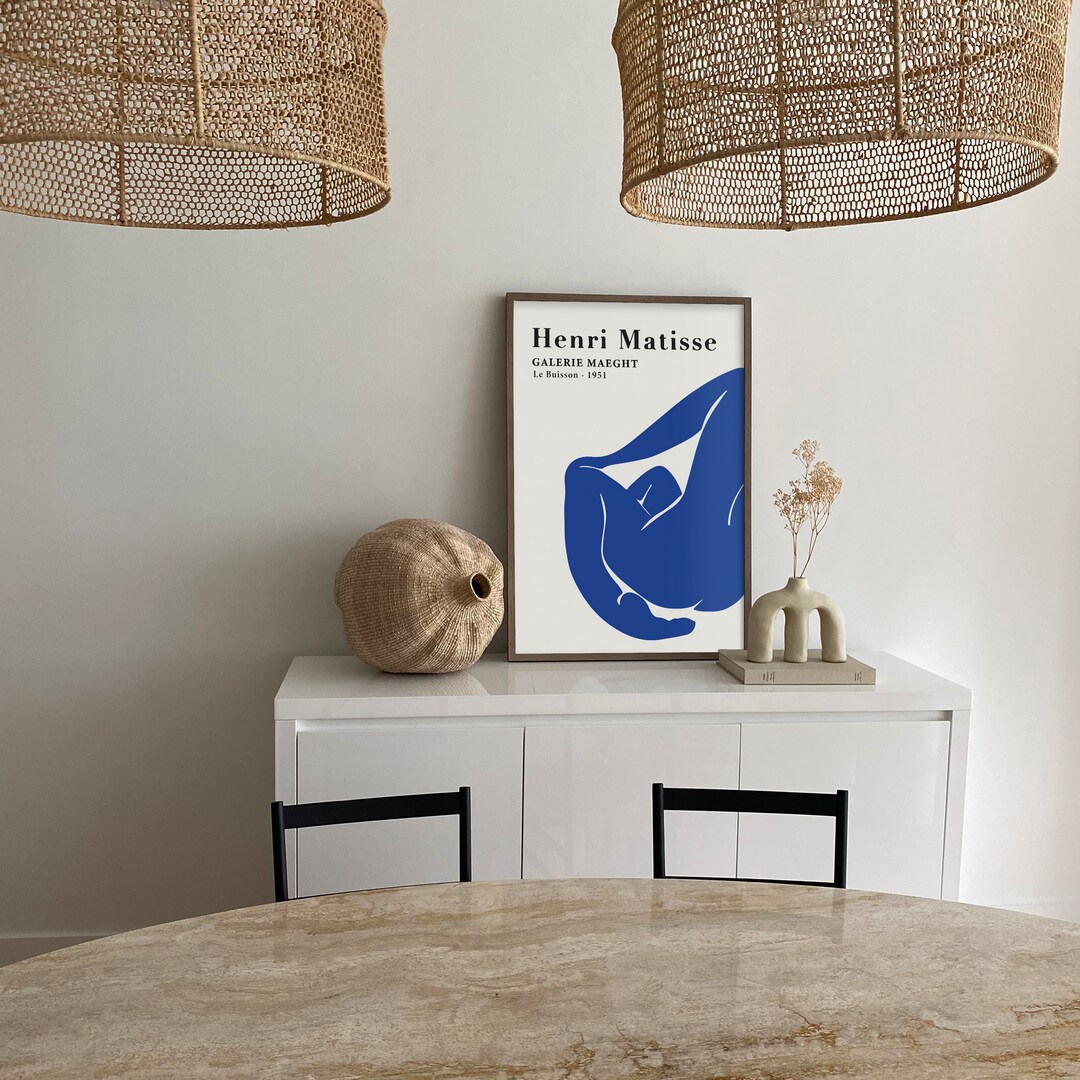 Matisse Blue Figure Framed Modern Art Print, Minimal Art Print ...
