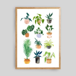 New Plants Framed Modern Art Print, Minimal Art Print, Abstract Art ...