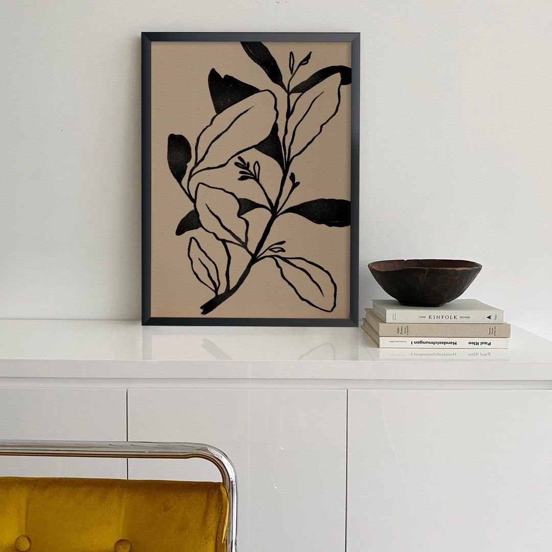 Ink Botanical II Framed Modern Art Print, Minimal Art Print, Abstract ...