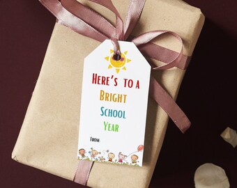 EDITABLE Bright School Year Gift Tag Printable Back to - Etsy