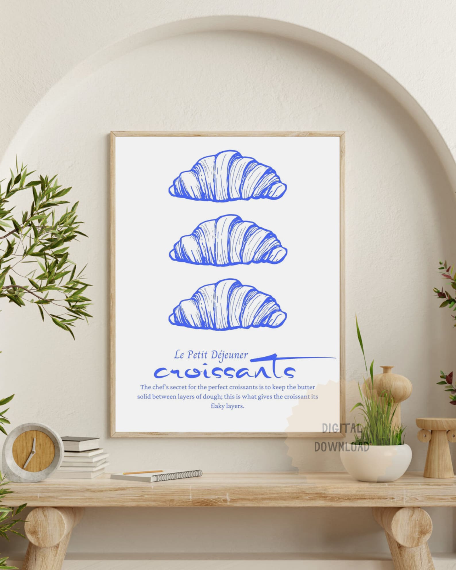 Croissants Print, Breakfast Poster, French Croissant Poster Kitchen ...