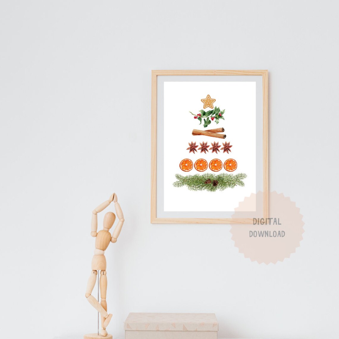 Christmas Tree Print, Colorful Christmas Decor, Modern Holiday Decor ...