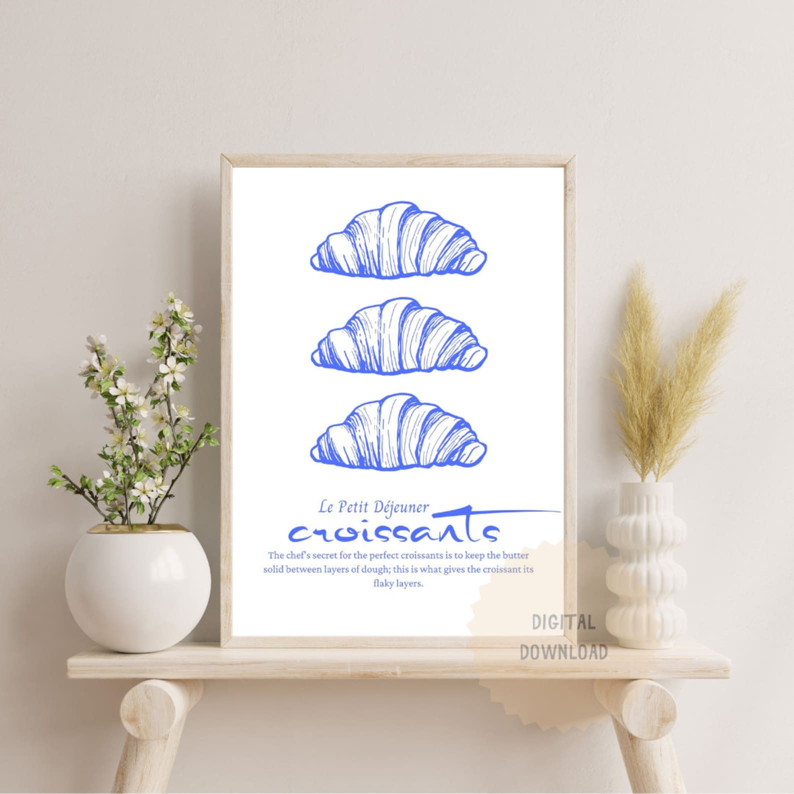Croissants Print, Breakfast Poster, French Croissant Poster Kitchen ...